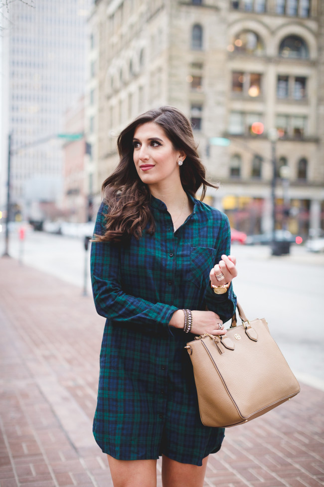 Plaid Shirt Dress | A Southern Drawl