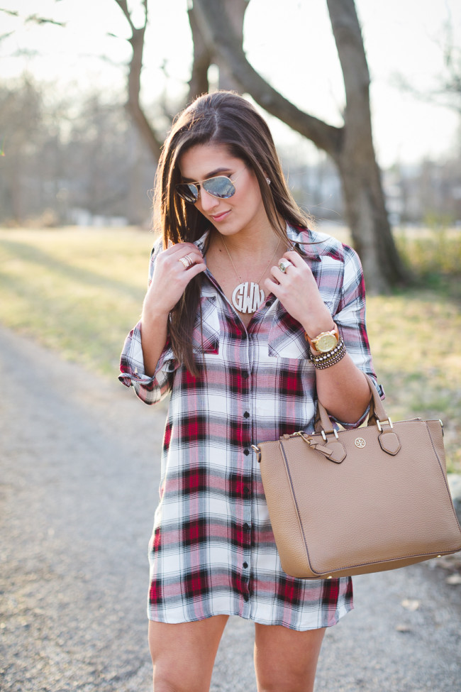 Plaid Shirt Dress | A Southern Drawl