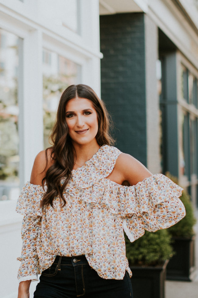 Ruffle Cold Shoulder Top | A Southern Drawl